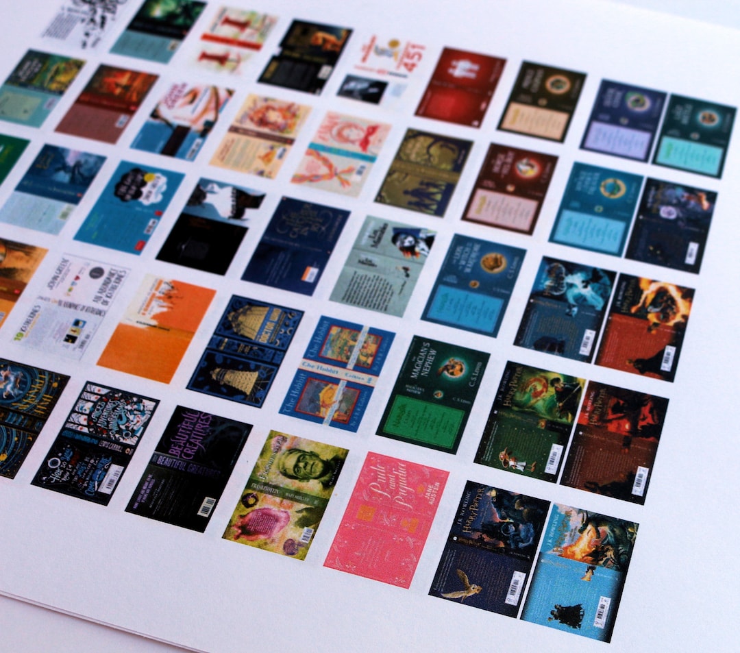 Set of 45 Miniature Book Covers 1:12 Scale Downloadable Printable ...