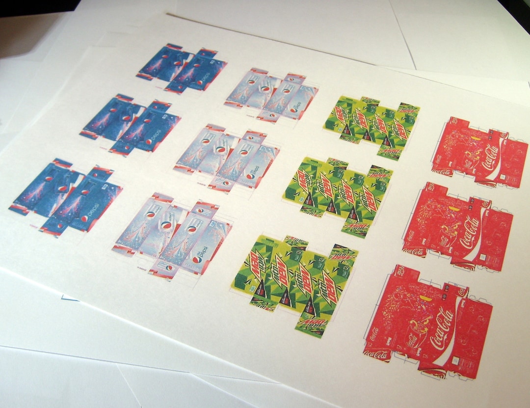 Printable Miniature 1:12 Soda or Pop Cases PDF File Miniature Dollhouse ...