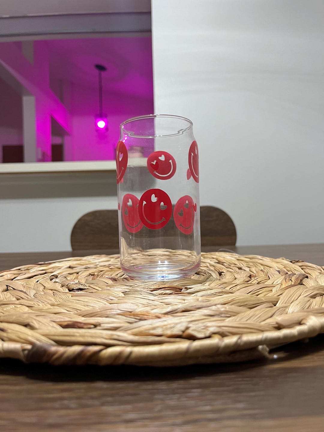 Smile More, Sip More – Retro Smiley Glasses, 16 Oz – Clear Can Glass ...