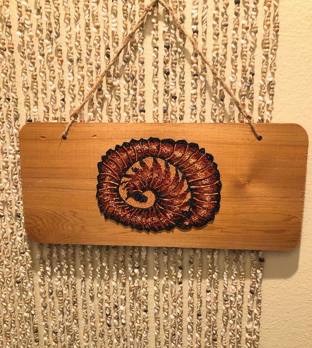 Centipede on a Cedar Plank Beaded Mosaic Bead Art - Etsy