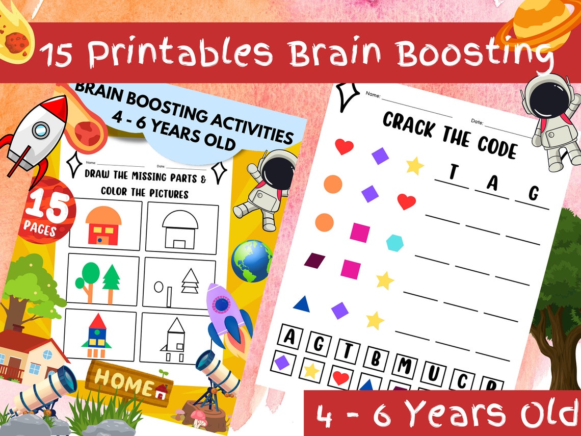 PRINTABLE BRAIN BOOSTING Worksheets, Brain Focus, Kindergarten Learning ...