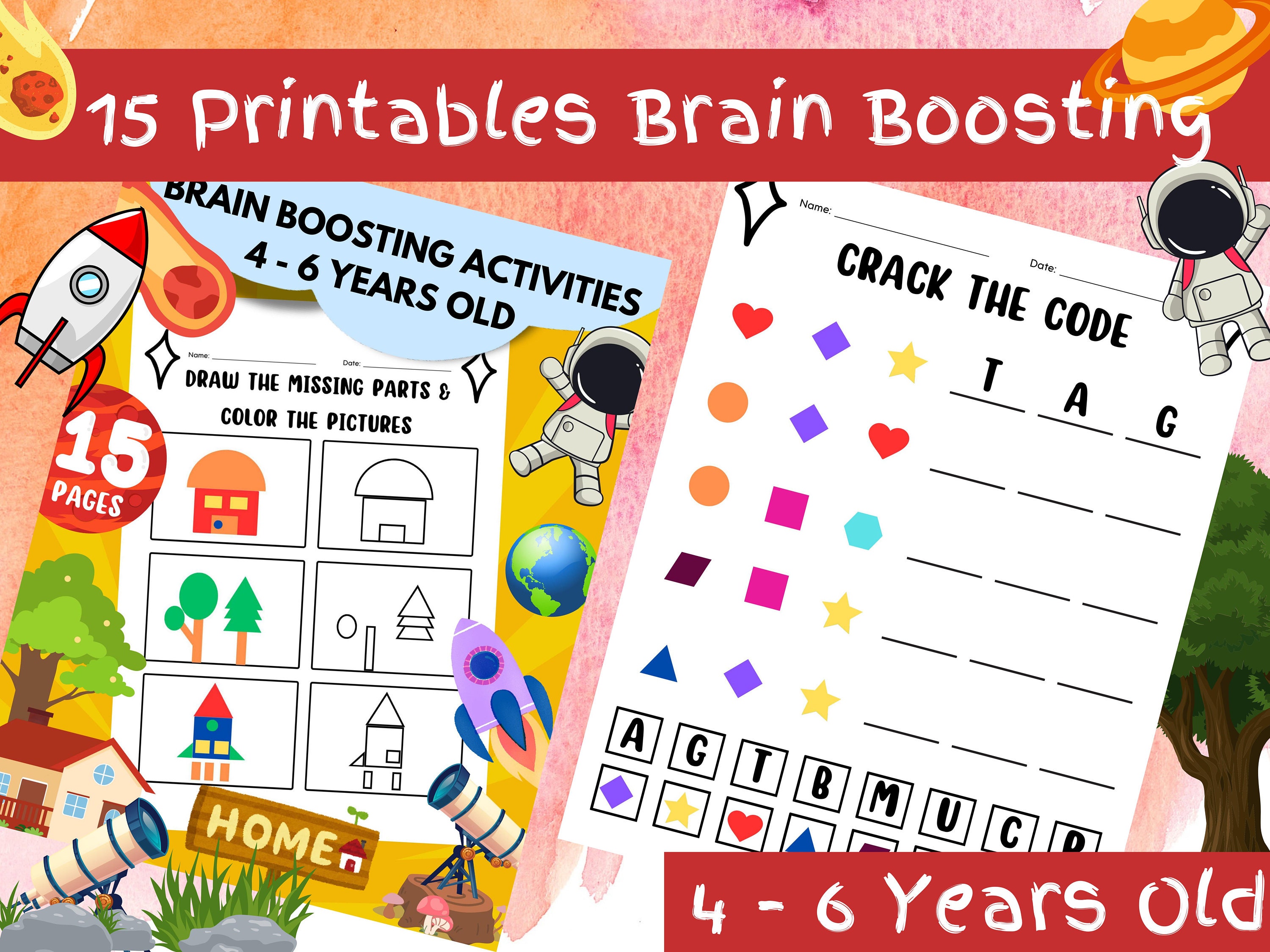 PRINTABLE BRAIN BOOSTING Worksheets, Brain Focus, Kindergarten Learning ...
