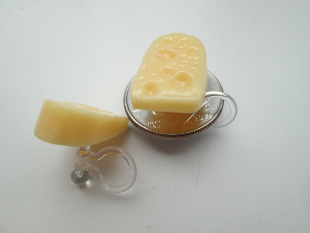 Yellow Resin Cheese Wedge Invisible Clip on Earrings - Etsy