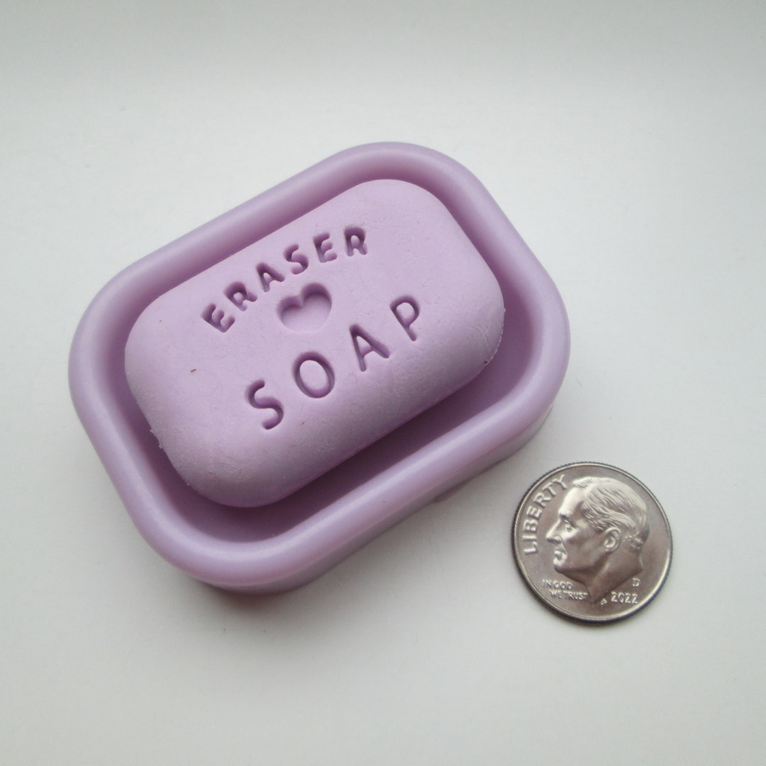 Bar of Soap Shaped Eraser With Plastic Soap Dish Holder - Etsy