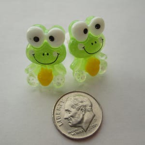 Colorful Resin Glitter Frog No Pierce Clip on Earrings With - Etsy
