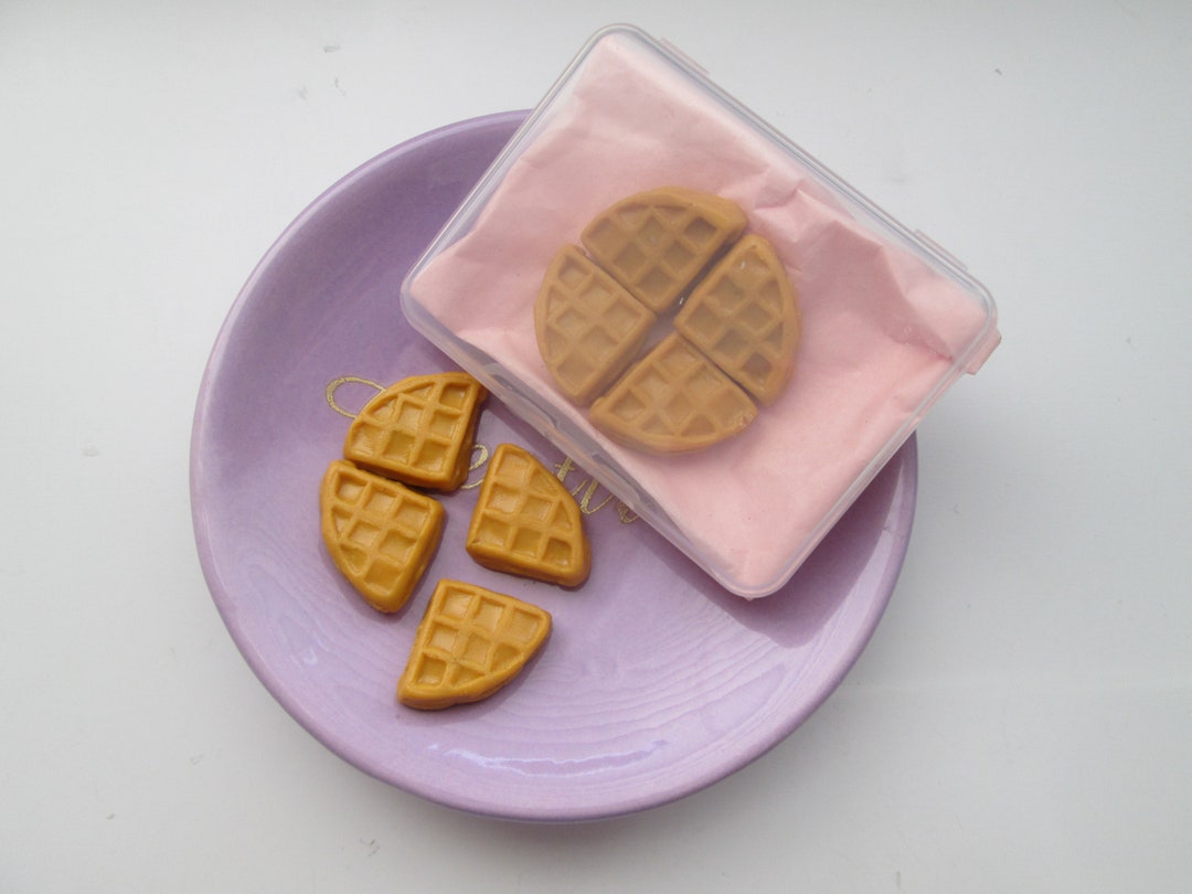 Set of 4 Breakfast Waffle Fake Food Novelty Pencil Erasers in Plastic ...