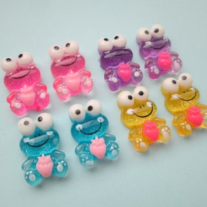 Colorful Resin Glitter Frog No Pierce Clip on Earrings With - Etsy