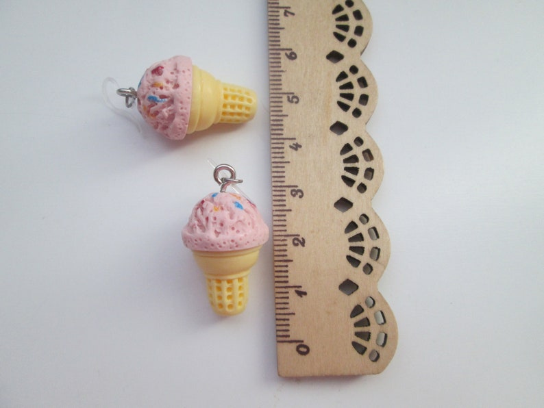 Resin Ice Cream Cone Invisible Clip on Screw Back or - Etsy