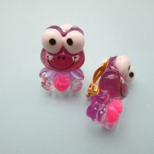 Colorful Resin Glitter Frog No Pierce Clip on Earrings With - Etsy