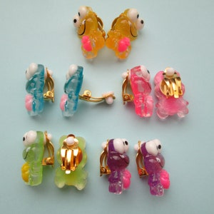Colorful Resin Glitter Frog No Pierce Clip on Earrings With - Etsy