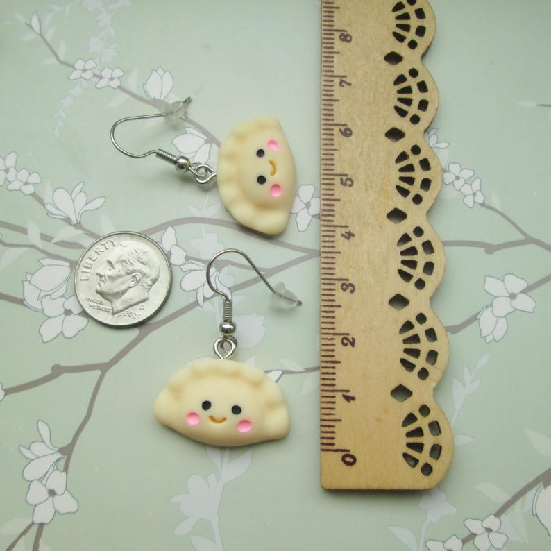 Kawaii Dumpling Invisible Clip on Earrings Hinge Back or Metal Free Ear ...