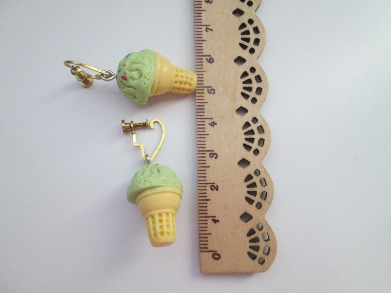 Resin Ice Cream Cone Invisible Clip on Screw Back or - Etsy