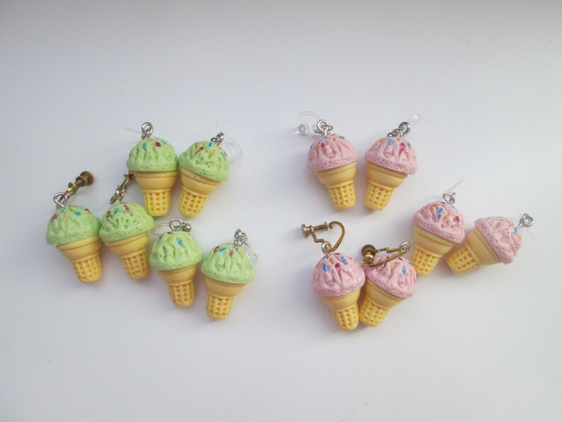 Resin Ice Cream Cone Invisible Clip on Screw Back or - Etsy