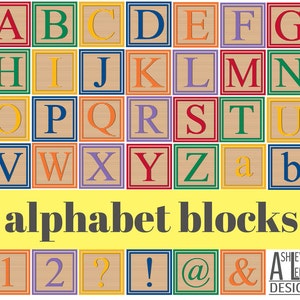 Alphabet Block Clipart, Alphabet Clipart, Primary Colors Set of 68 ...