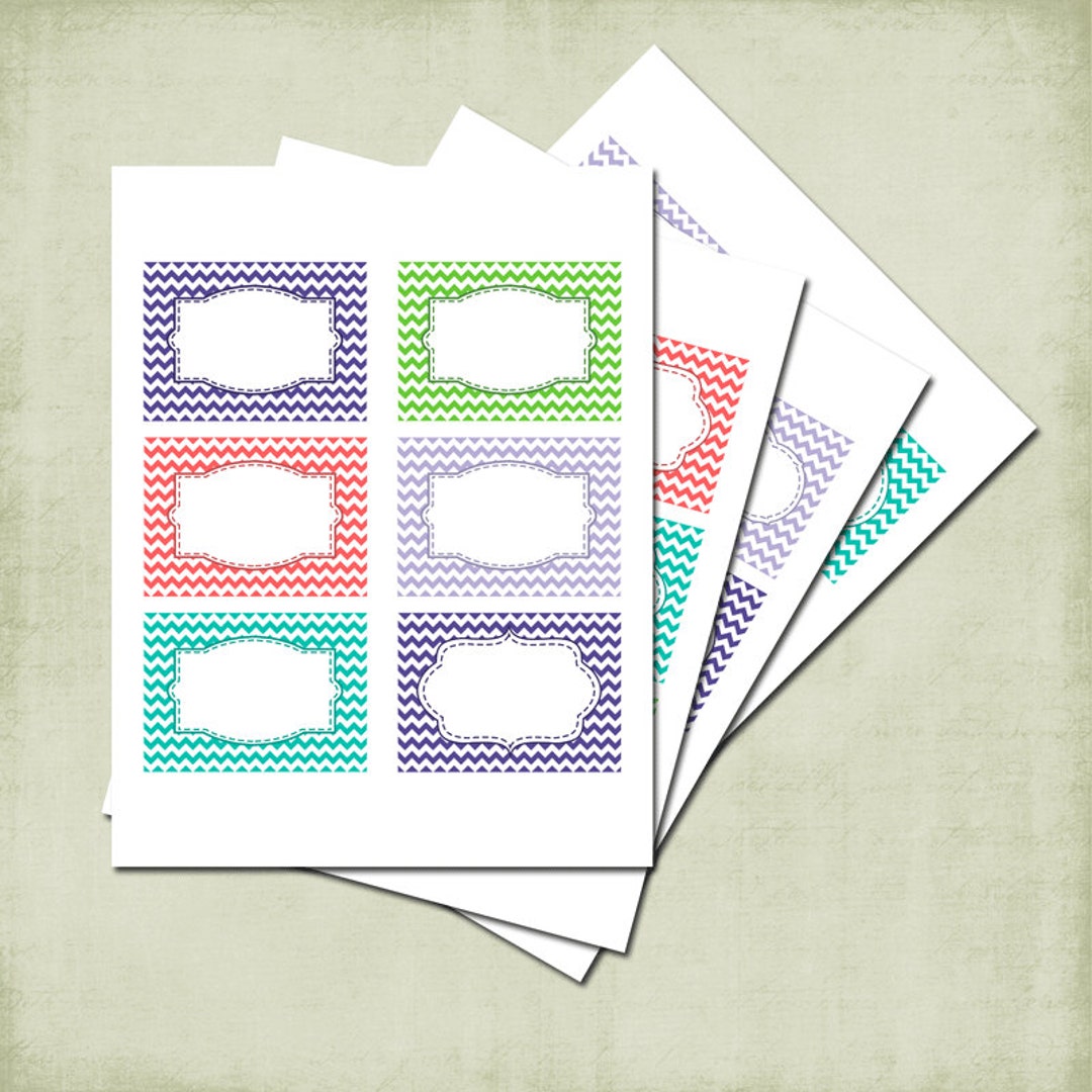 Printable Labels, Chevron Labels, Summer Colors, Journaling Cards ...