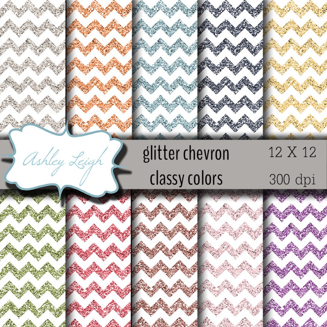 Chevron Glitter Digital Paper Pack Glitter Scrapbook Paper - Etsy