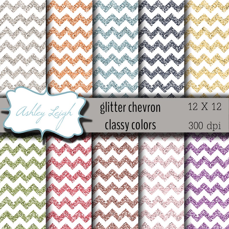 Chevron Glitter Digital Paper Pack Glitter Scrapbook Paper - Etsy