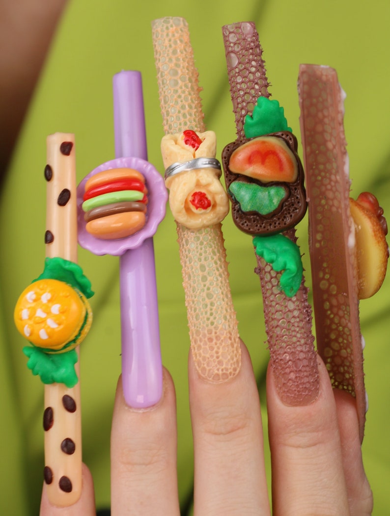 Xxxxl Square Press on Nails. 3d Nails. Extra Long Nails for Photo ...