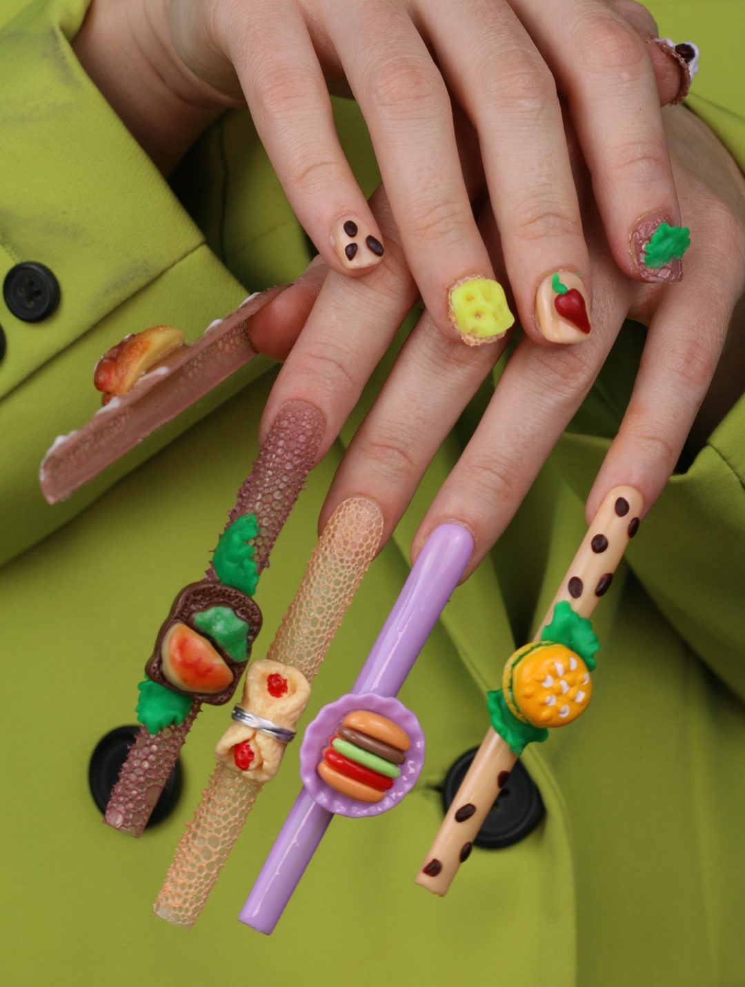 Xxxxl Square Press on Nails. 3d Nails. Extra Long Nails for Photo ...