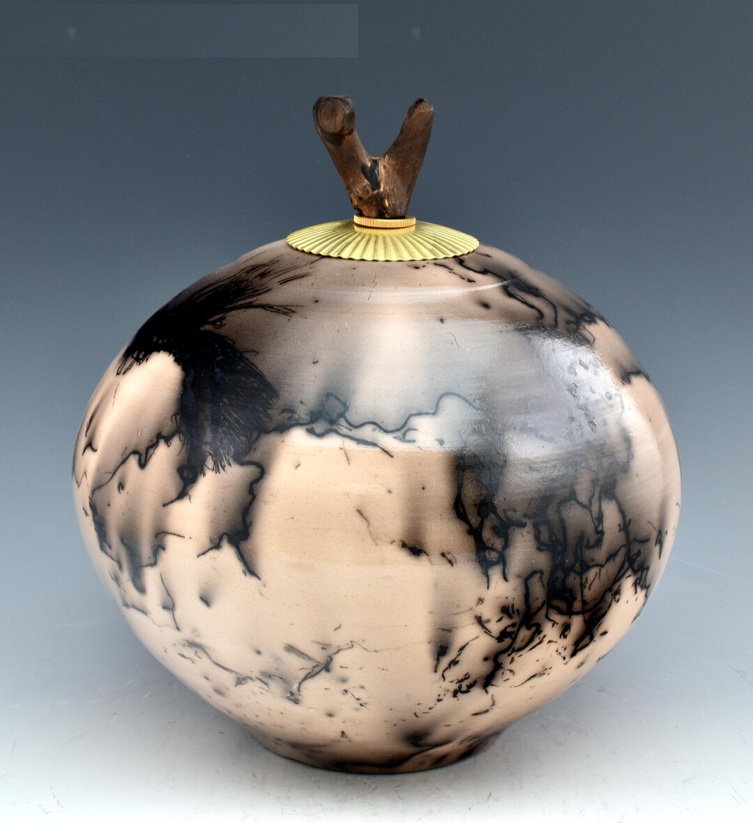 Stoneware Urn, Cremation, Burial Horse Hair Raku Fired HH355 150 Cubic ...