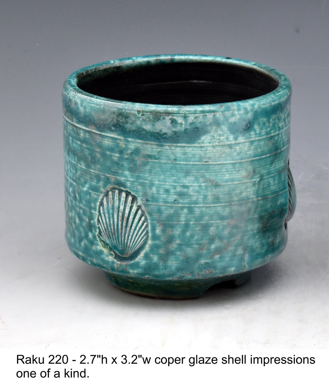 Raku Fired Stoneware Tea Bowl: Shell Impressed Chawan - Etsy