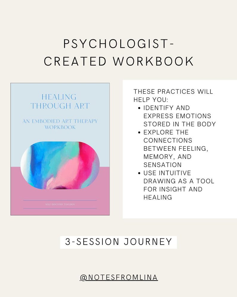 Art Therapy Workbook | Embodied Healing Journal for Self-discovery | Instant Download Therapy ...