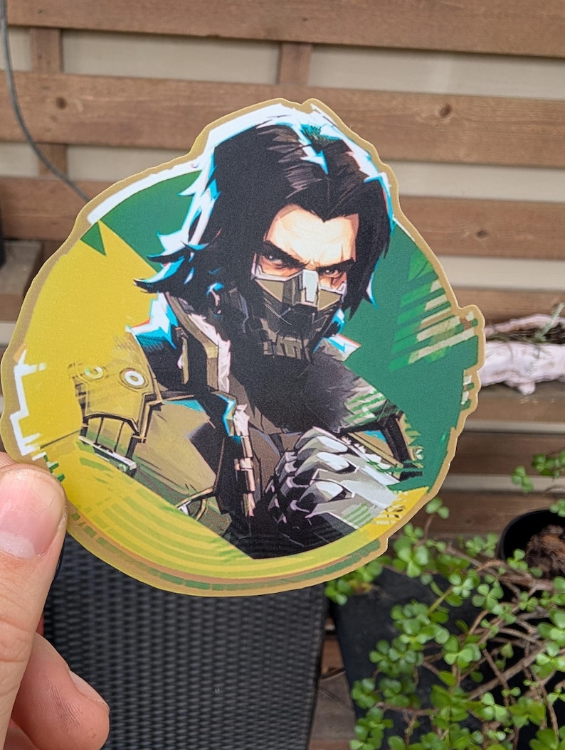Marvel Rivals Winter Soldier Bucky Barnes Spray Sticker and Button Pin ...