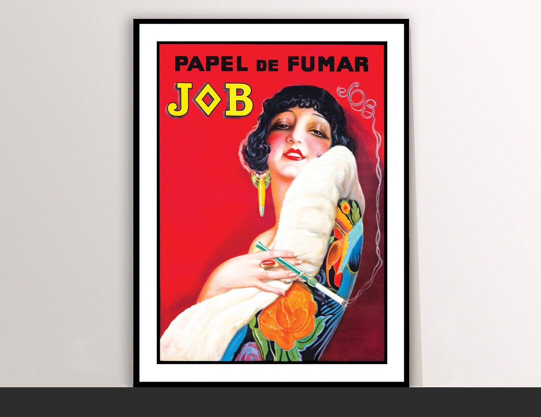Papel Du Fumar Job Vintage Cigarettes Canvas Roll Poster Tobacco Wall ...