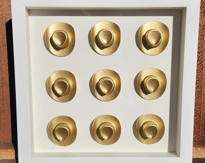 3D Gold Cowboy Hat Shadow Box Wall Art - Etsy