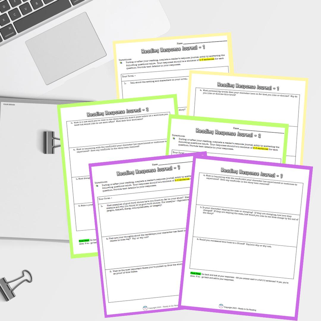 Reading Comprehension Bundle Reading Response Task Cards Worksheetsuse ...