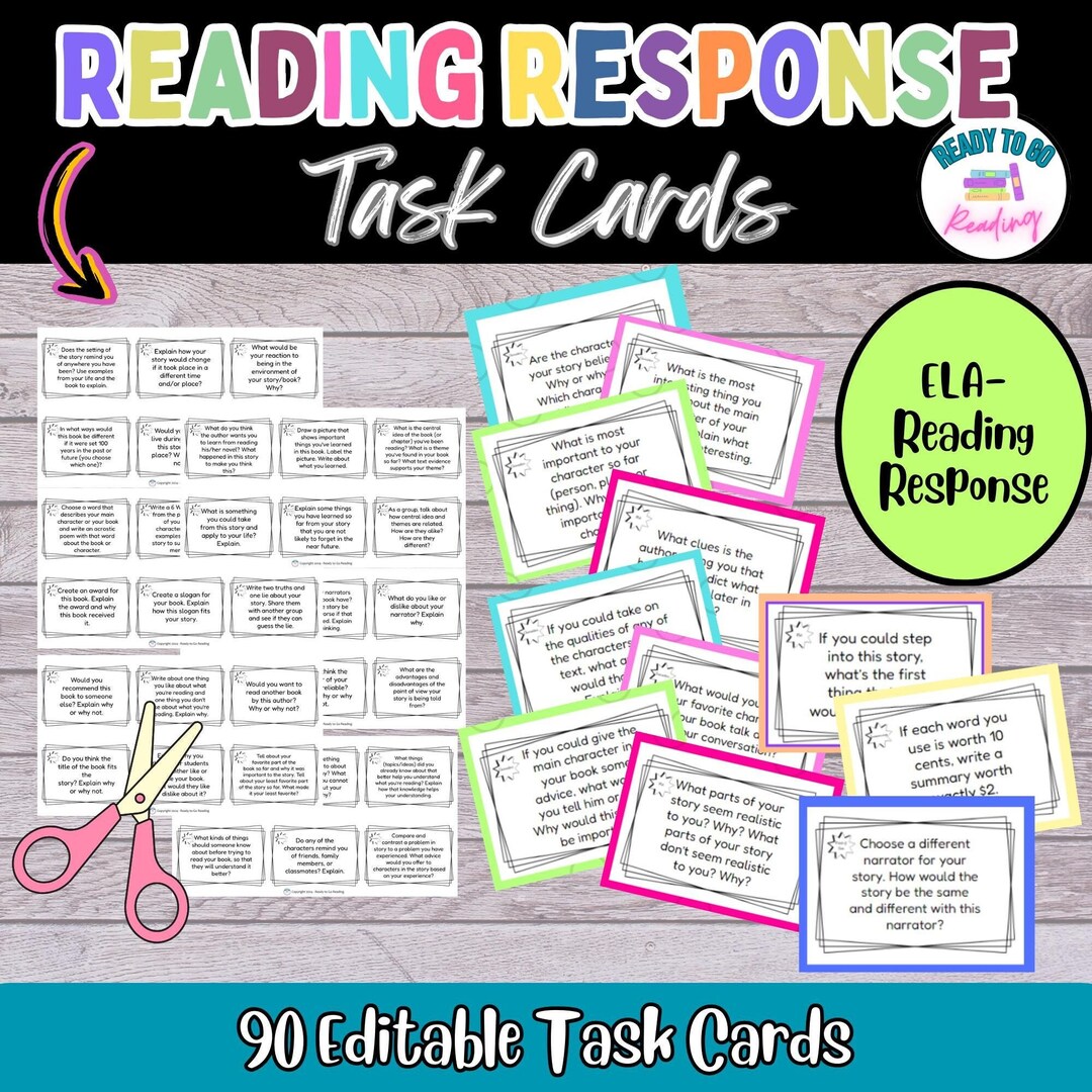 Reading Comprehension Task Cards for Class Novels, Book Clubs, or ...