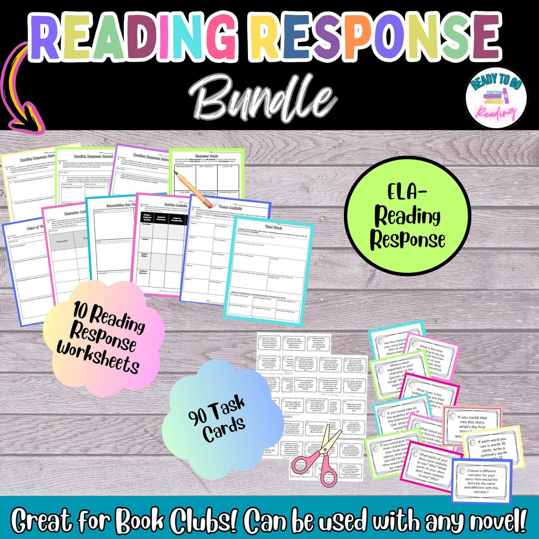 Reading Comprehension Bundle Reading Response Task Cards Worksheetsuse ...