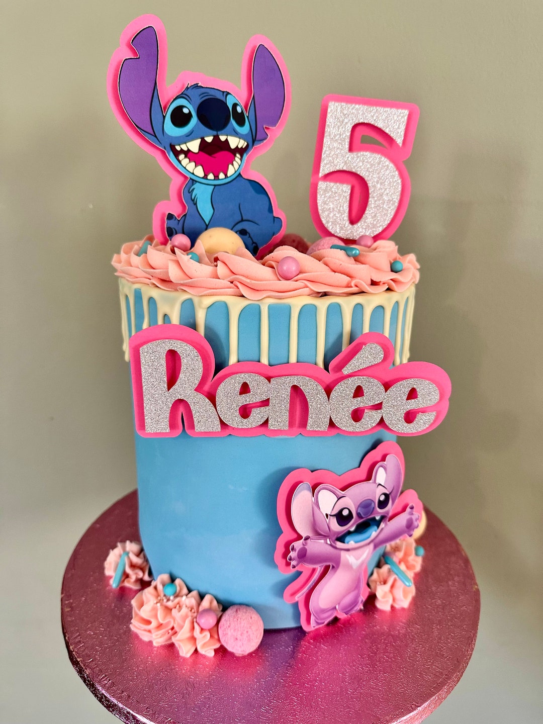 Personalised Stitch Cake Topper Set - Etsy UK