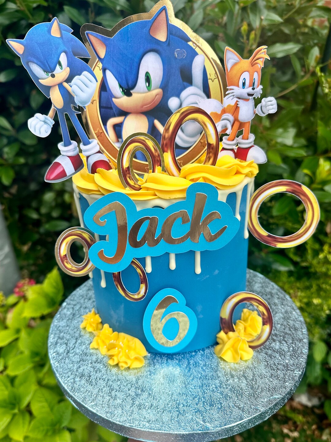 Personalised Sonic Theme Cake Topper Set - Etsy UK