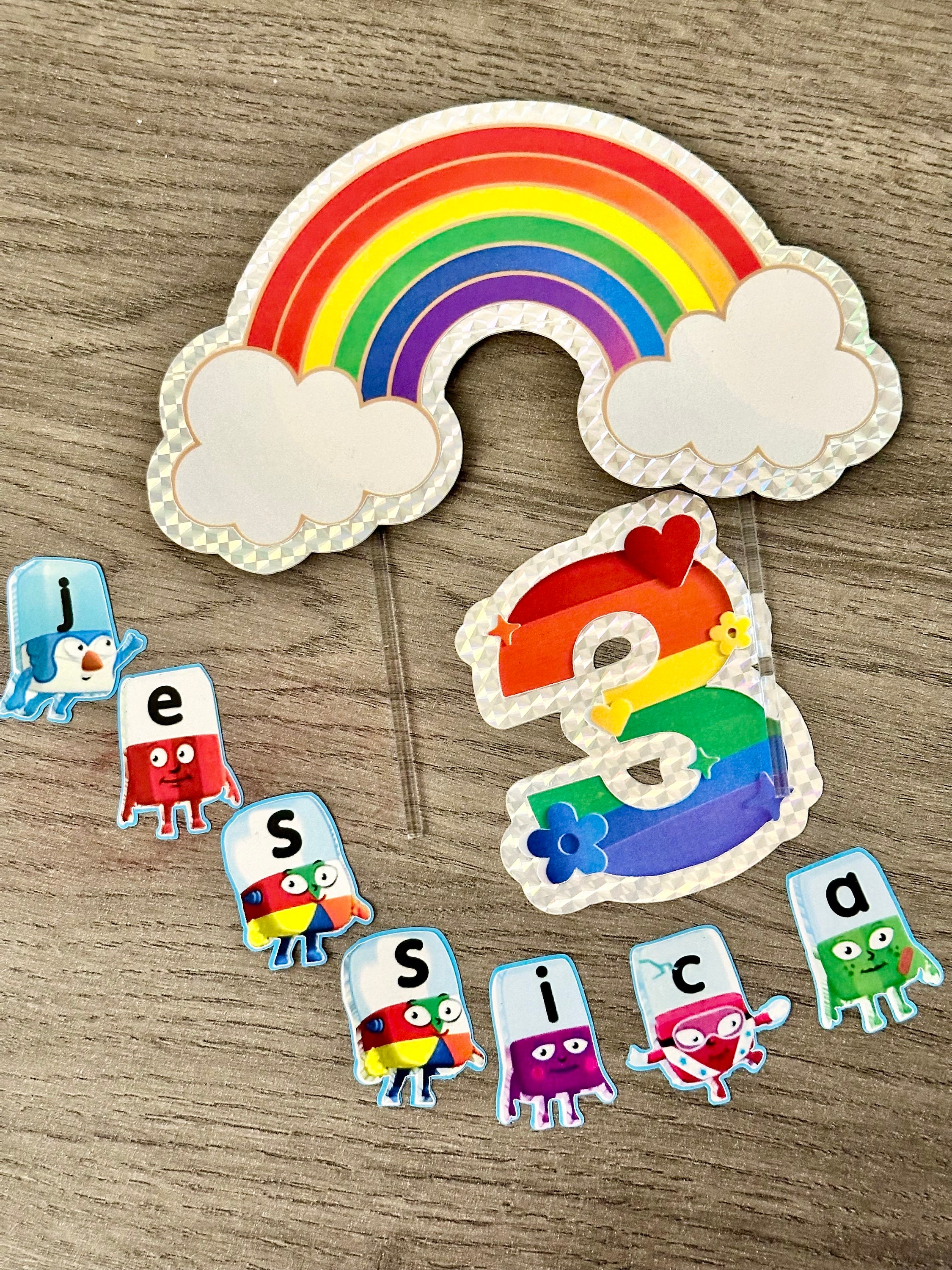 Personalised Alphablocks Cake Topper Set - Etsy UK