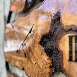 Large Wall Clock, Live Edge Clock, Olive Wood Wall Clock, Farmhouse ...