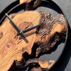 Custom Made Metal & Wood Wall Clock, Olive Wooden Rustic Wall Clock ...