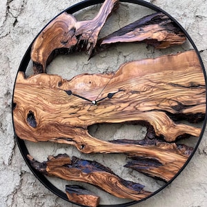 Big Wood and Metal Wall Clock, Wooden Wall Art, Made to Order Metal ...