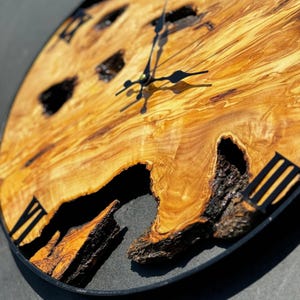 Large Modern Wooden Wall Clock, Olive Wood Wall Clock ,wood and Metal ...