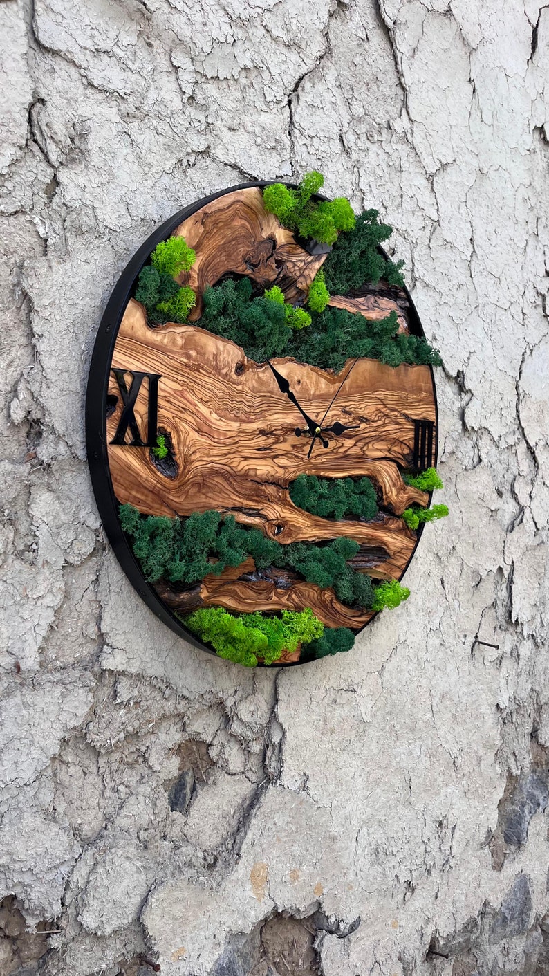 Decorative Live Edge Wooden Wall Clock , Rustic Tree Slice Wall Clock ...