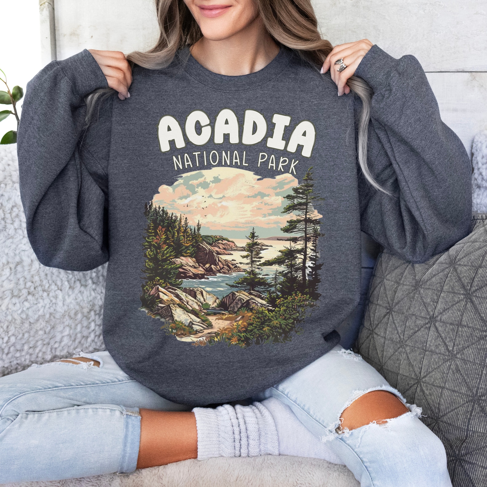 Acadia National Park Sweatshirt for Acadia Vacation Sweater Maine ...