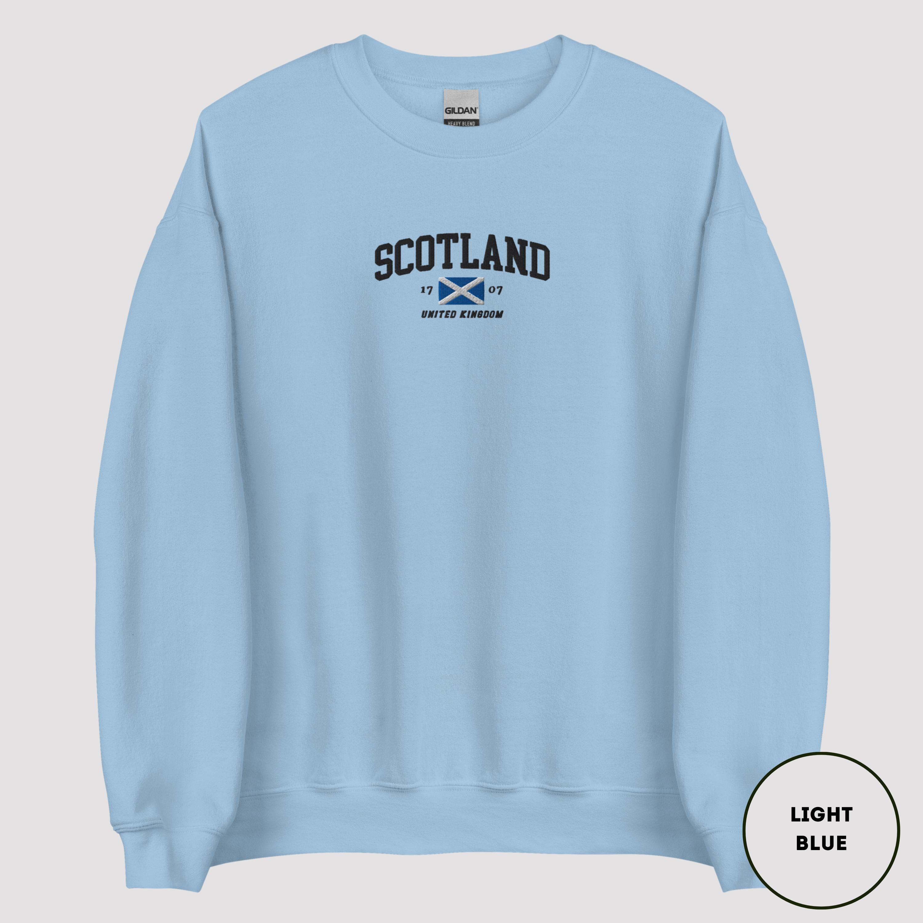 Scotland Embroidered Sweatshirt UK Crewneck Scottish Flag Embroidered ...