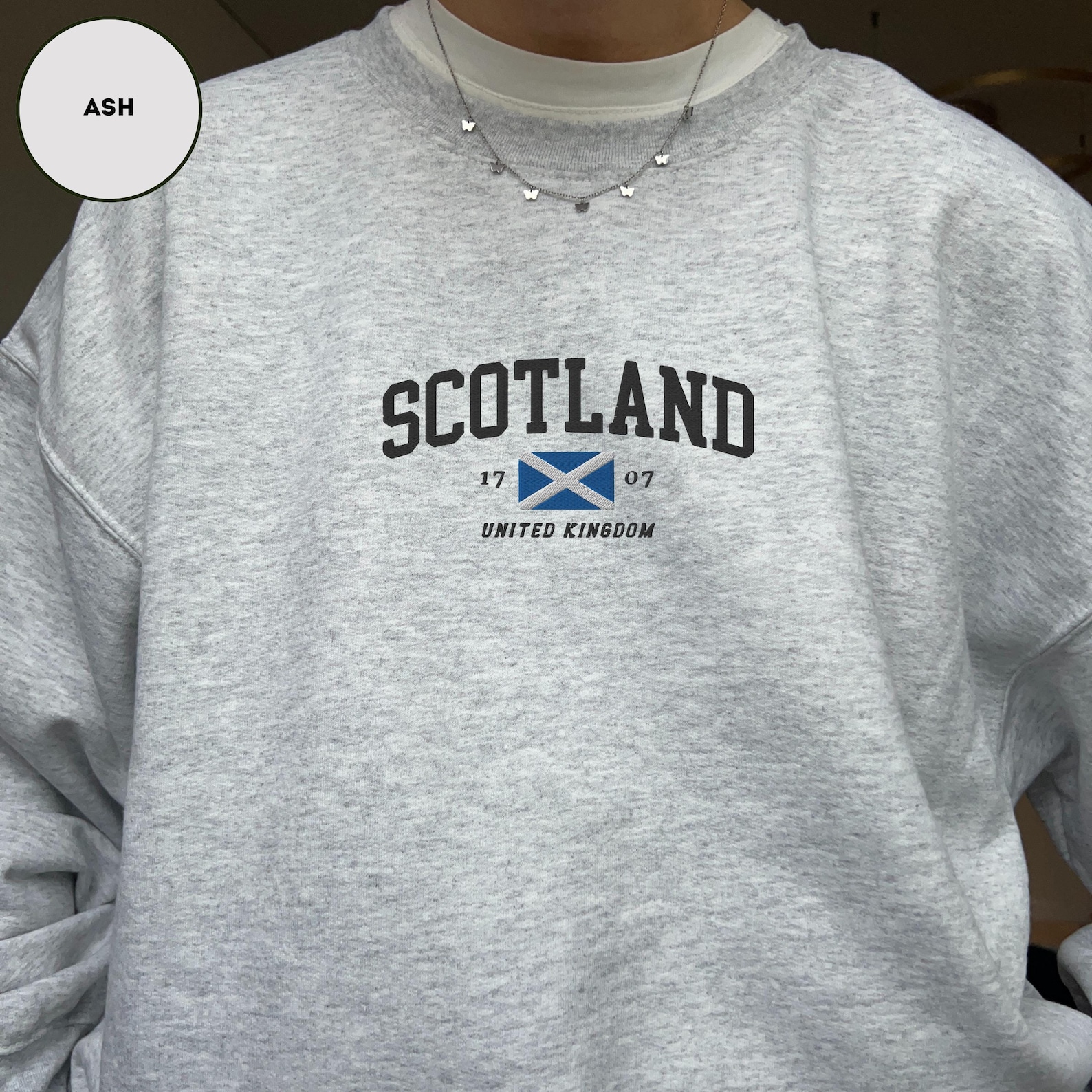 Scotland Embroidered Sweatshirt UK Crewneck Scottish Flag Embroidered ...