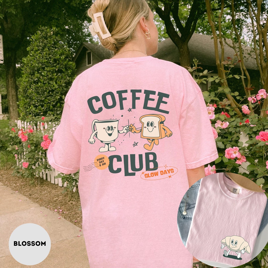 Coffee Club Shirt Comfort Colors® Coffee Lover Shirt Vintage Oversized ...