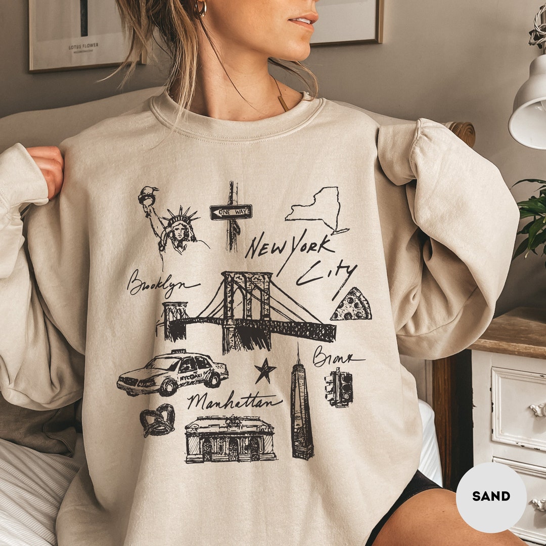 New York Sweatshirt New York City Crewneck Vintage NYC Sweatshirt New ...