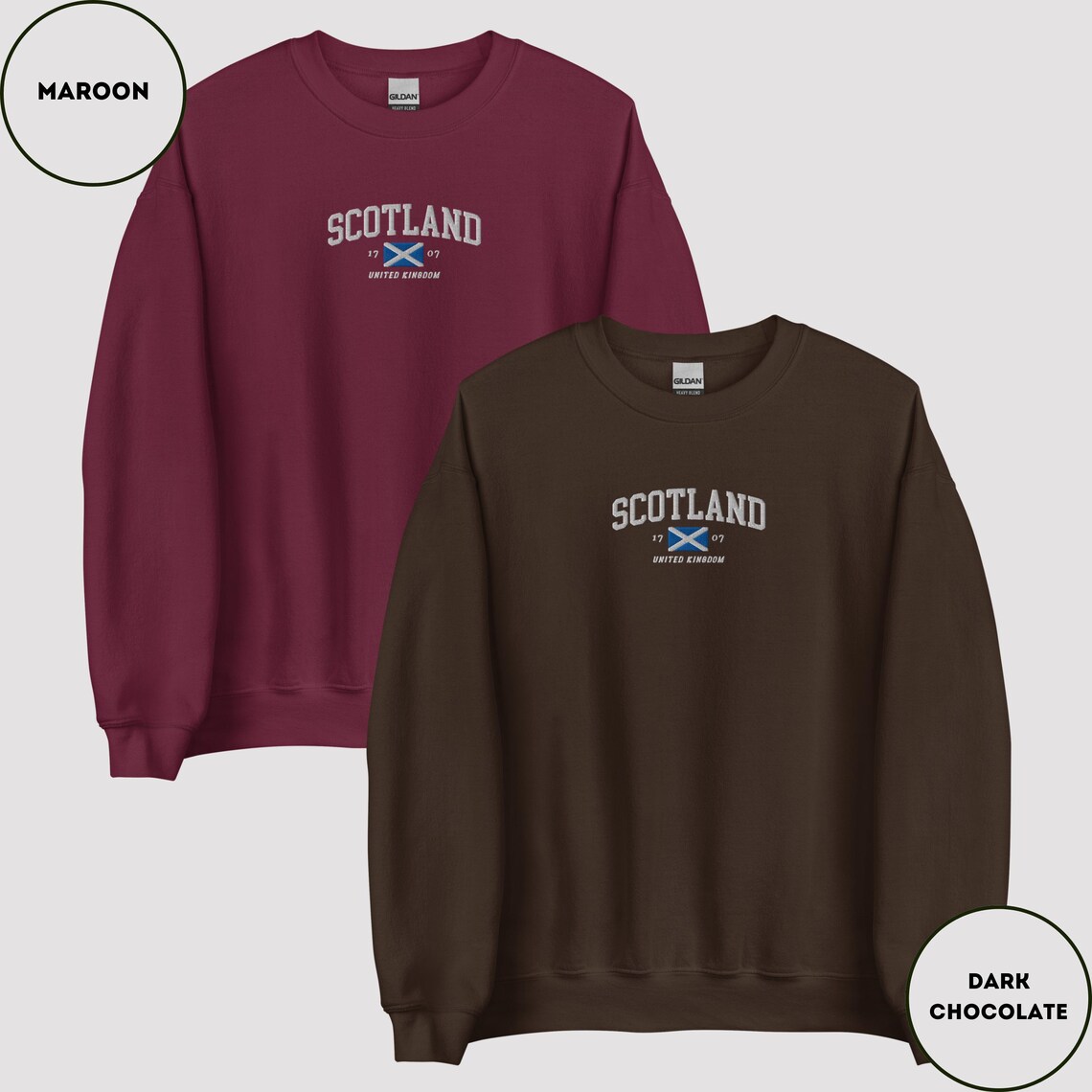 Scotland Embroidered Sweatshirt UK Crewneck Scottish Flag Embroidered ...