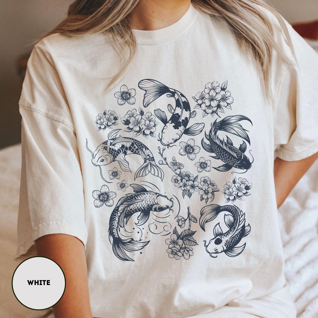 Koi Fish Shirt Comfort Colors Koi Shirt Vintage Japanese Fish Shirt ...