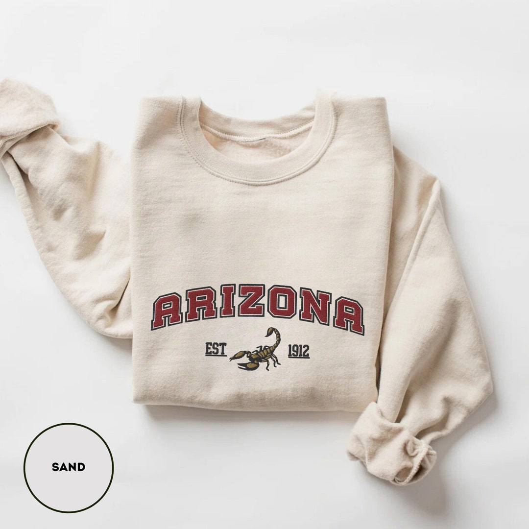 Arizona Embroidered Sweatshirt Arizona State Crewneck Arizona ...