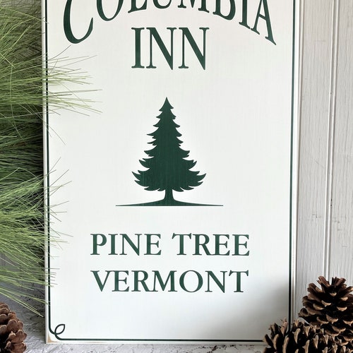 White Christmas Sign Columbia Inn Sign Wood Sign Holiday - Etsy