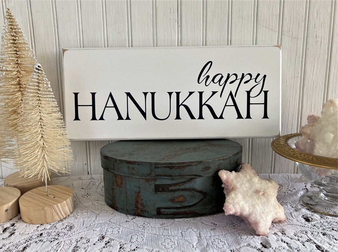 Happy Hanukkah Sign, Hanukkah Decor, Festival of Lights, Handcrafted ...